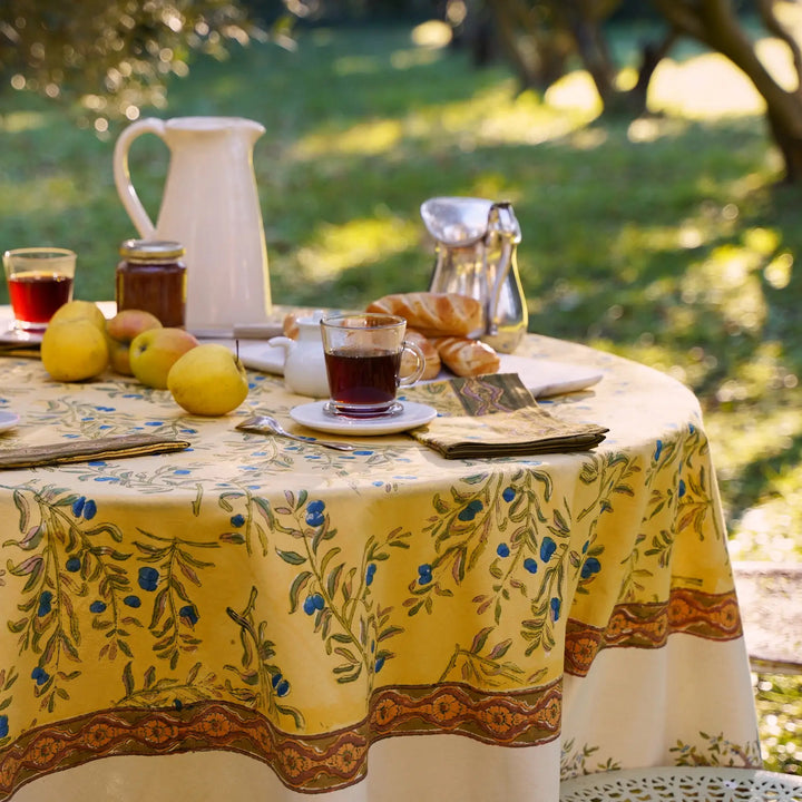 Olive Tree Blue/Gold Tablecloth – The Tuscan Kitchen
